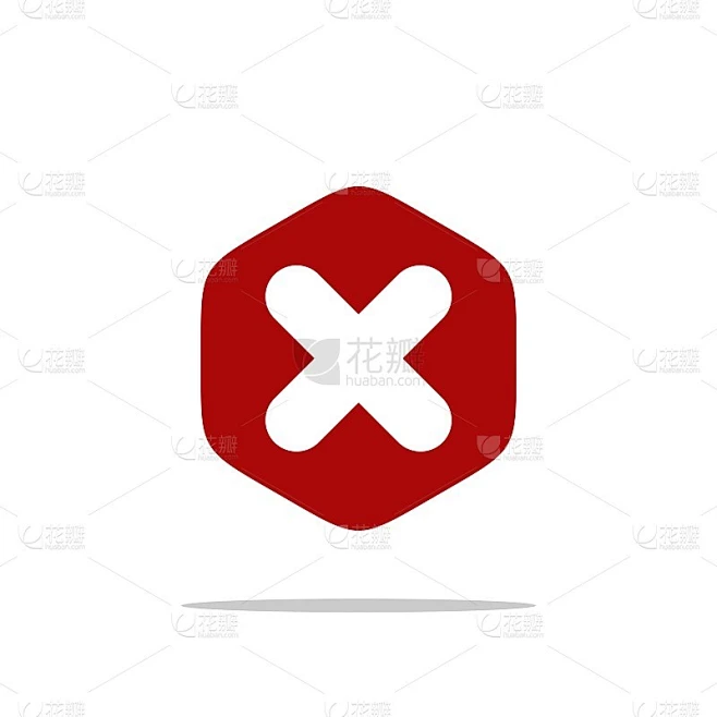 Wrong, Cross X Sign Icon Vector Template Illustrat素材-花瓣网