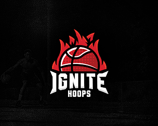 Ignite Hoops Logo 点燃篮球标志 火 篮球 打球 俱乐部 球 会所 商标设计 图标 图形 标志 logo 国外 外国 国内 ...