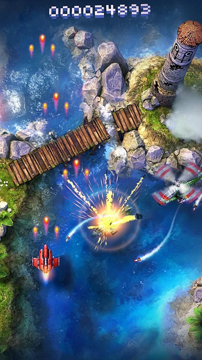 Sky Force 2014 é um shooter de naves que lembra os clássicos dos salões ...