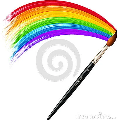 传染媒介刷子绘画彩虹-花瓣网