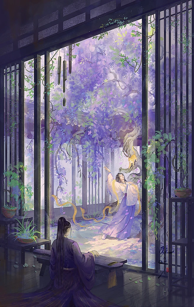 藤萝物语_既明JM__插画师作品_涂鸦王国gracg.com-花瓣网