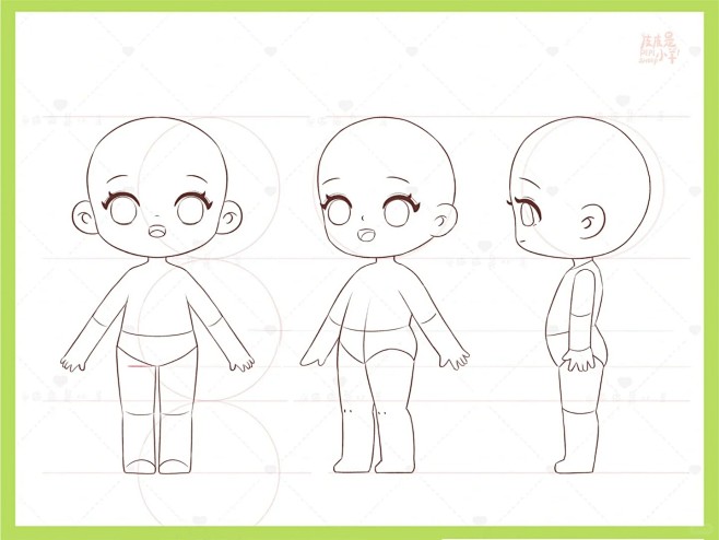 Q版人物三视图｜角色设计 _2_皮皮是小羊_来自小红书网页版