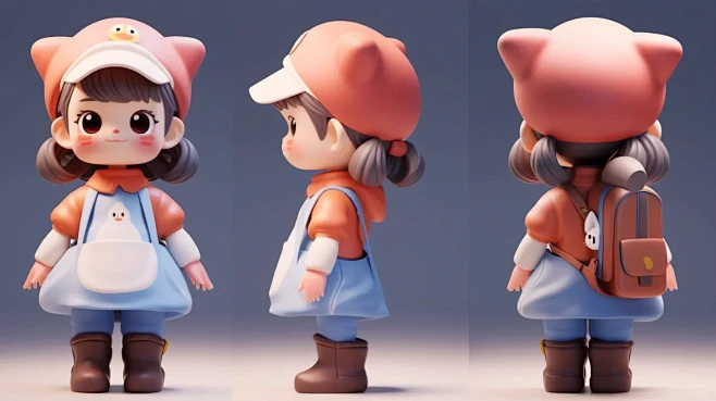 卡通IP形象设计I三视图三维 midjourney②-花瓣网