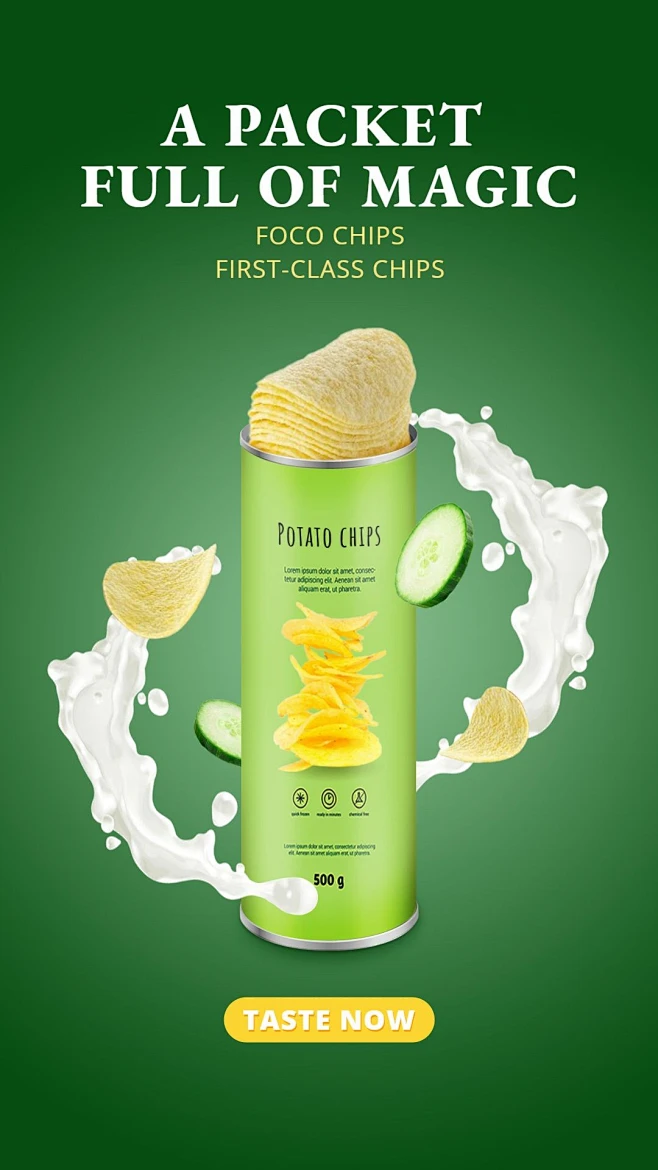 Potato Chips Consumer Packaged Fast Food Snacks Ecommerce Story素材-花瓣网