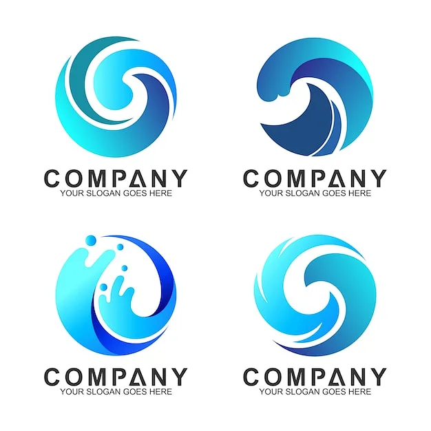 Circle wave logo set-花瓣网