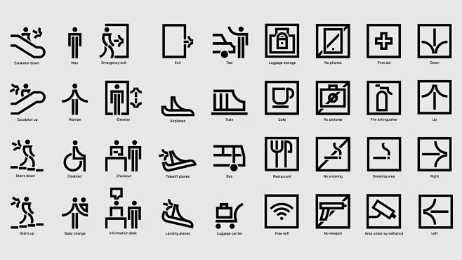 airport icons clean geometric Icon Sistem icons minimal modern ...