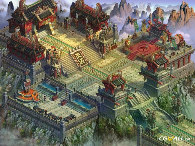 QQ仙灵2d场景图 - cgwall游戏原画-花瓣网