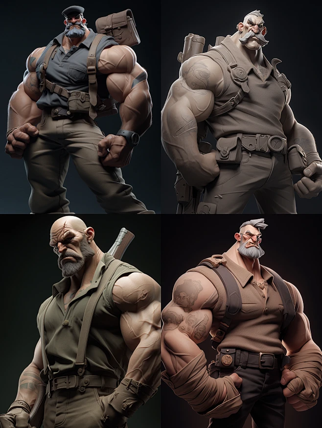 A_rough_man_with_a_shotgun_Muscular_development_exaggerate_af34e2d6 ...