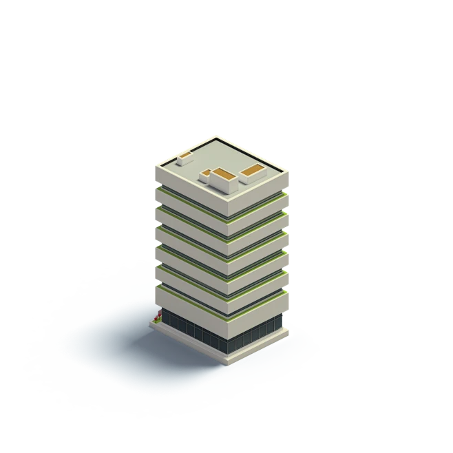 C4d建筑3D立体模型-花瓣网