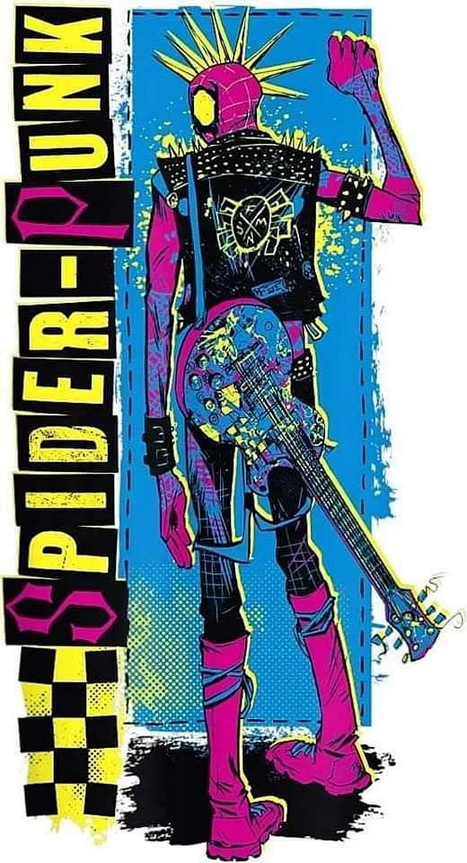 其中包括图片：Spider-punk-花瓣网