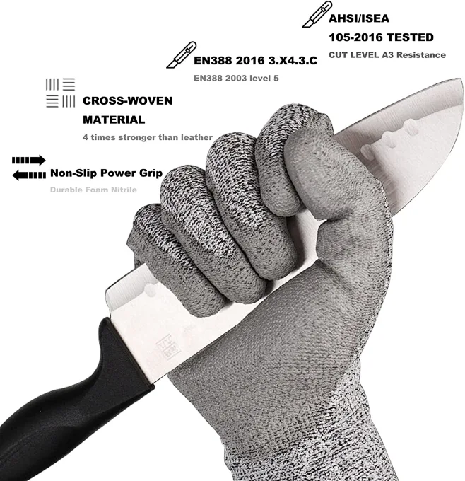 Anti Cutting Gloves Construction Glass Factory Hand Protection Pu ...