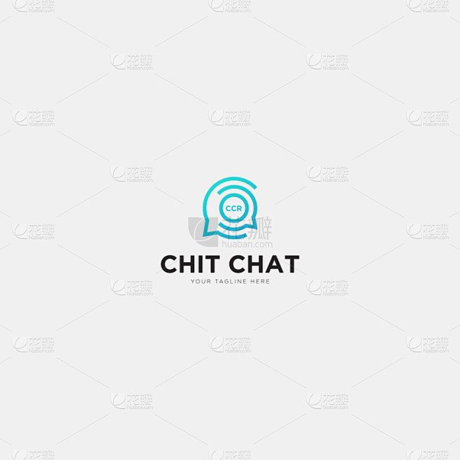 chit chat logo design with line art and letter c