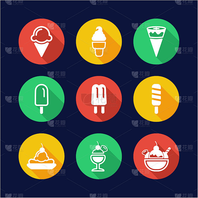 冰淇淋图标平面设计圈