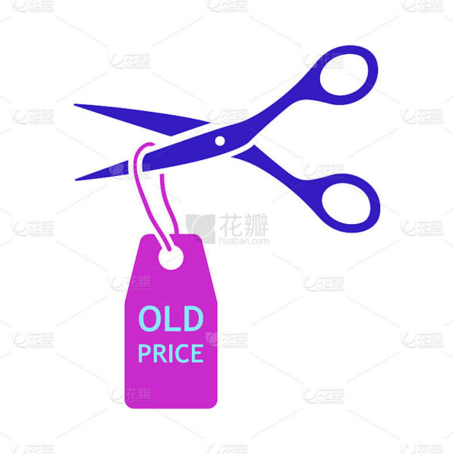 Scissors Cut Old Price Tag Icon