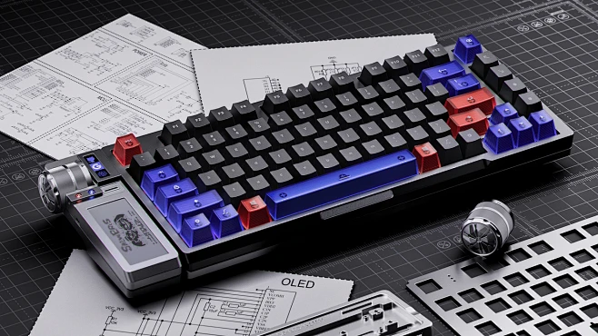 3D CGI cinema 4d keyboard redshift Render-花瓣网