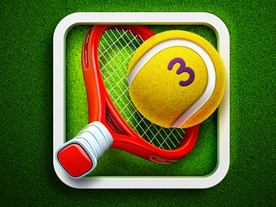 Dribbble - Hit Tennis 3 App Icon by Ramotion-花瓣网
