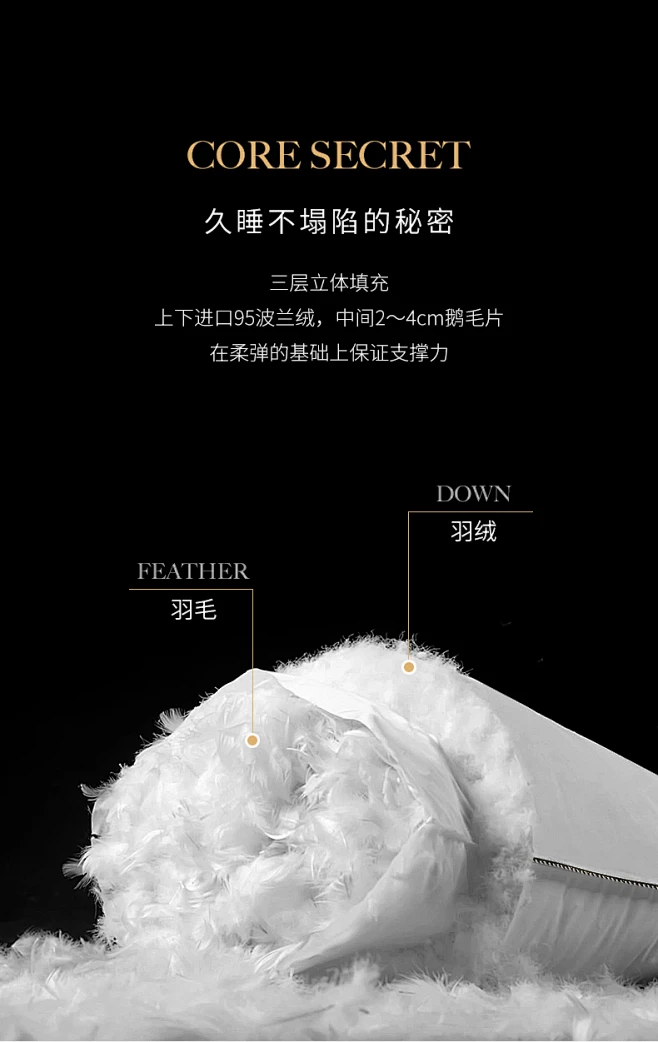 Careseen波兰95白鹅绒枕芯五星级酒店羽绒枕芯全棉柔软舒适回弹-tmall.com天猫-花瓣网