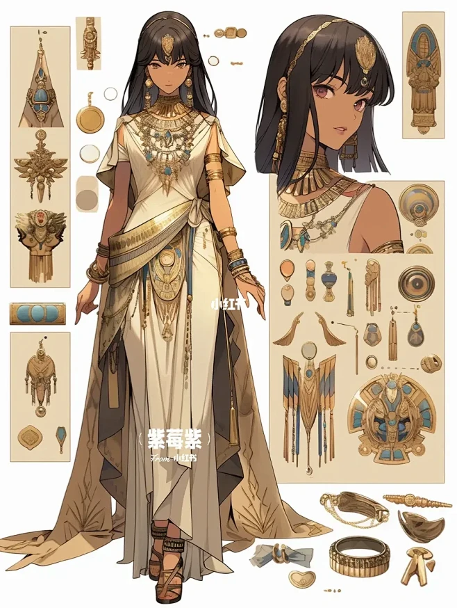 埃及风长裙 | 穿搭妆造礼服长裙-花瓣网