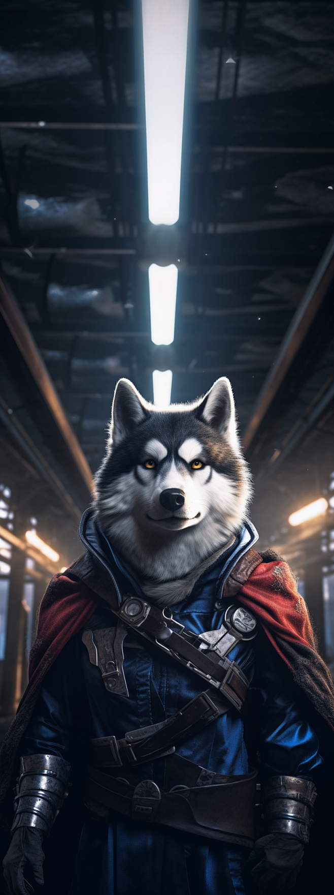 Siberian Husky, anthropomorphic, cute, cape, subway,League of legends ...