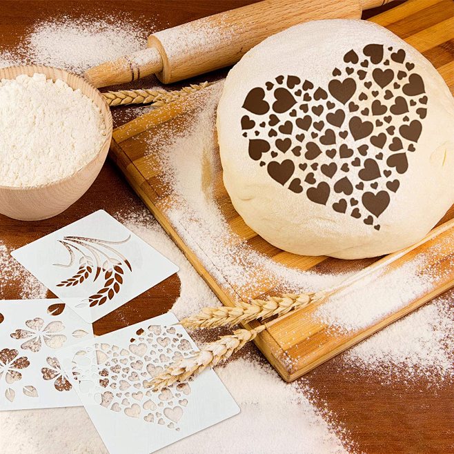 Amazon.com: 12 Pieces Stencil for Bread Artisan Bread Stencils Baking Stencil Set Cook Stencil ...