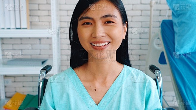 Happy patient getting well improvement at hospital