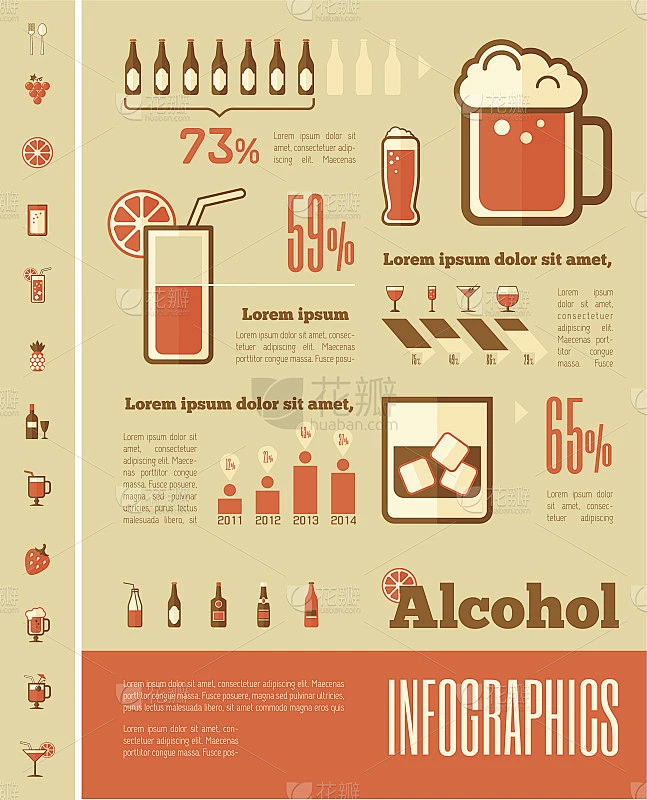 Alcohol Infographic Template.素材-花瓣网