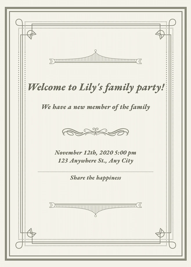 Family Party Invitation Letter素材-花瓣网