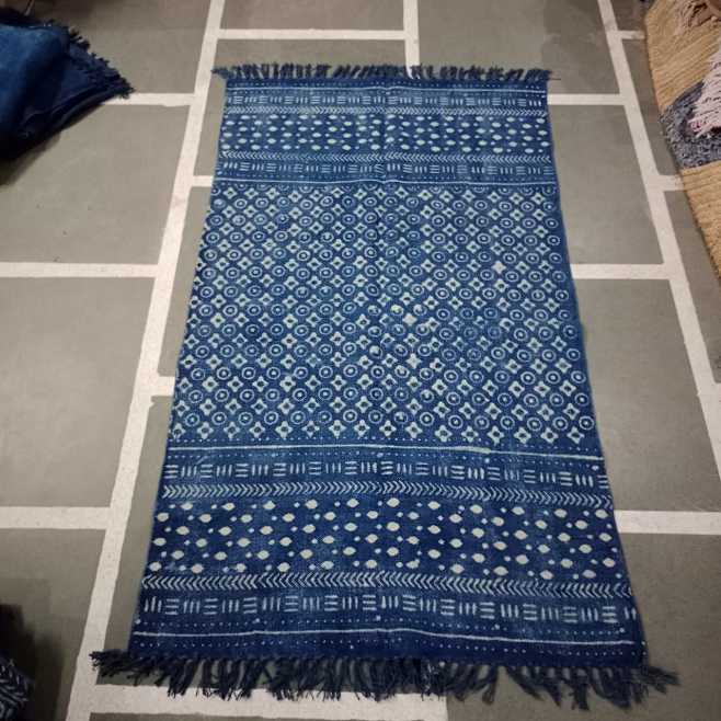 印度手工蓝染地毯2
