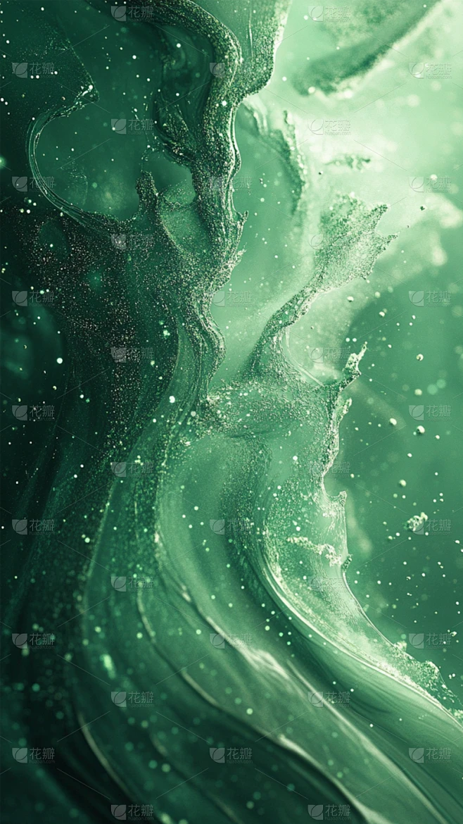 背景系列绿色波纹肌理感水背景素材-花瓣网