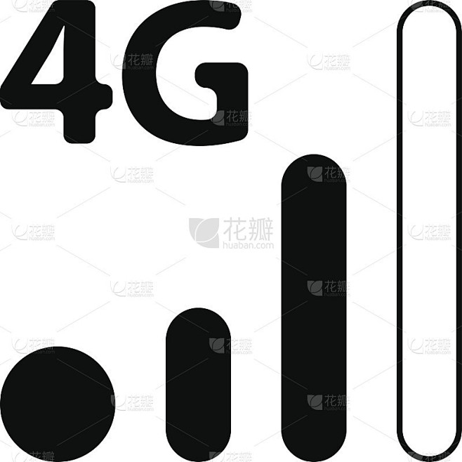 移动智能手机4G网络矢量图标