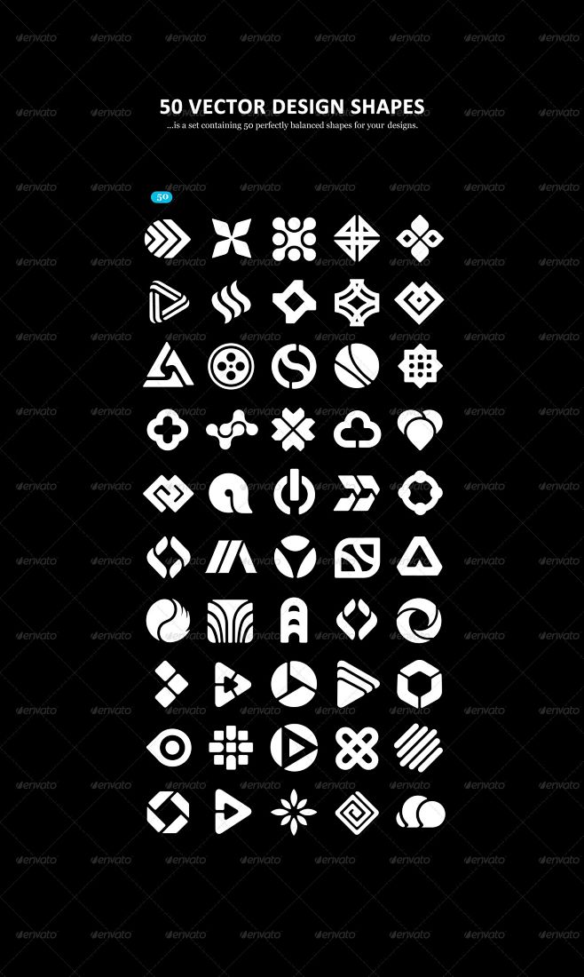 50 Vector Design Shapes Preview