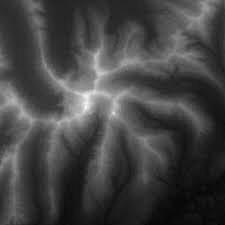 Generate gray scale height map file from contour lines "level curves ...