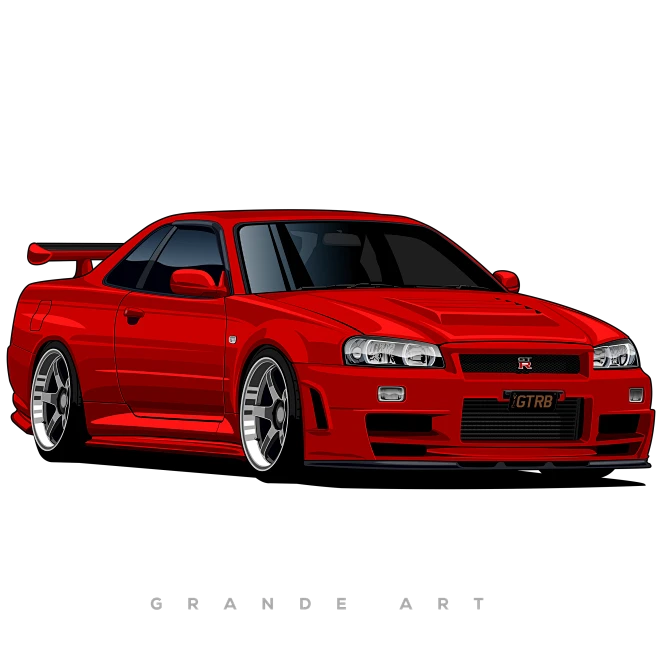 art car GRANDEART gt-r JDM nismo Nissan R34 skyline vector-花瓣网