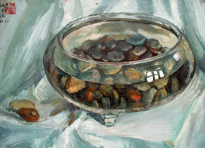 1984年写生《雨花石》-花瓣网