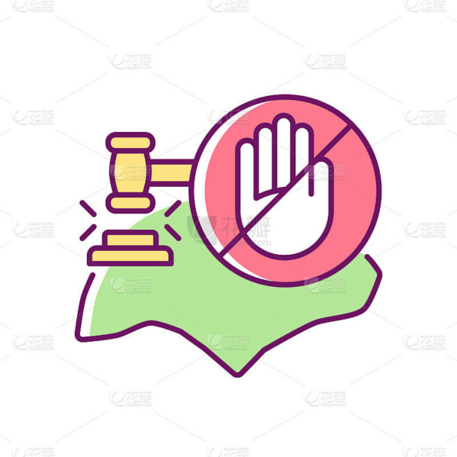 罚款和禁止RGB彩色图标