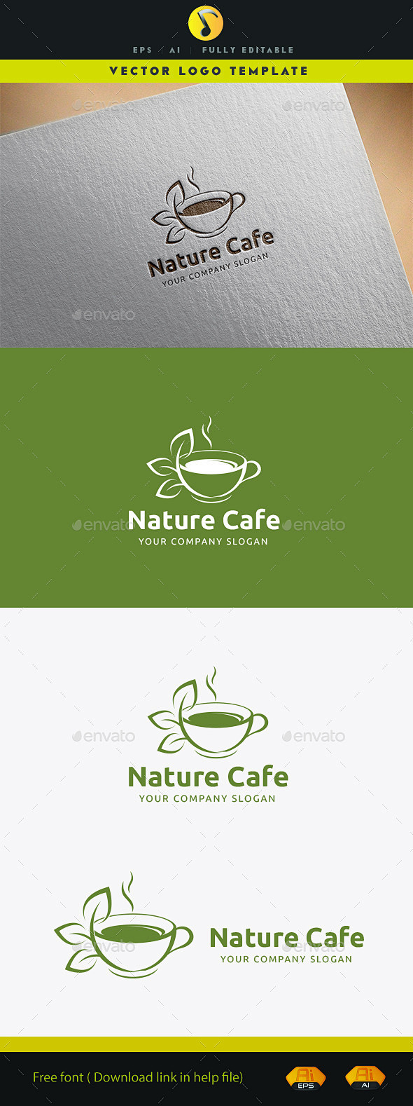 咖啡馆——食品标志模板Nature Cafe - Food Logo Templates最好、品牌、品牌、业务、干净、清晰、咖啡、公司、企业 ...