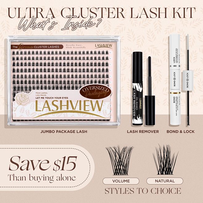 Amazon.com: LASHVIEW Cluster Lashes 300 Pcs DIY Cluster Eyelash ...