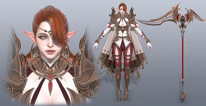 HIT2 精灵 美女 镰刀 战士-角色动作/动画-3D模型,微元素 - BIP,3D,角色,动画,动作,游戏,资源 - Element3ds.com!-花瓣网