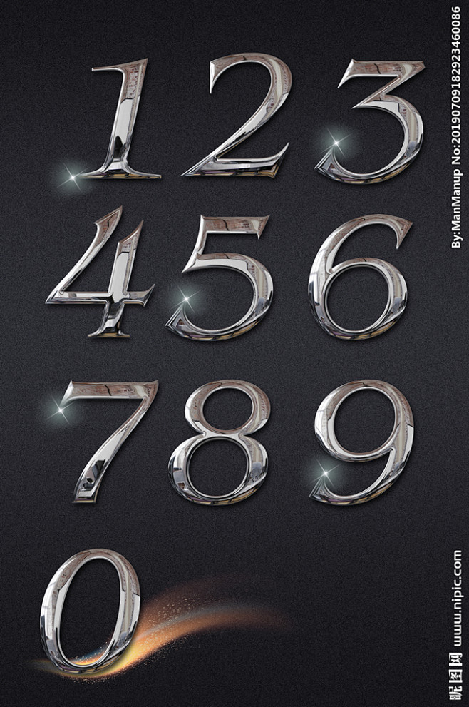 不锈钢金属数字-银色 图片
