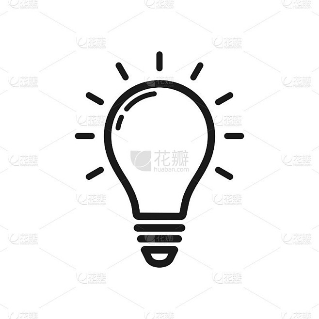 灯泡矢量图标，点子标志，灯泡图标