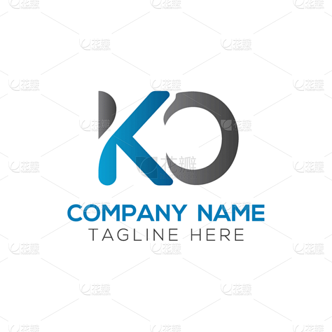 initial alphabet ko logo design template abstract