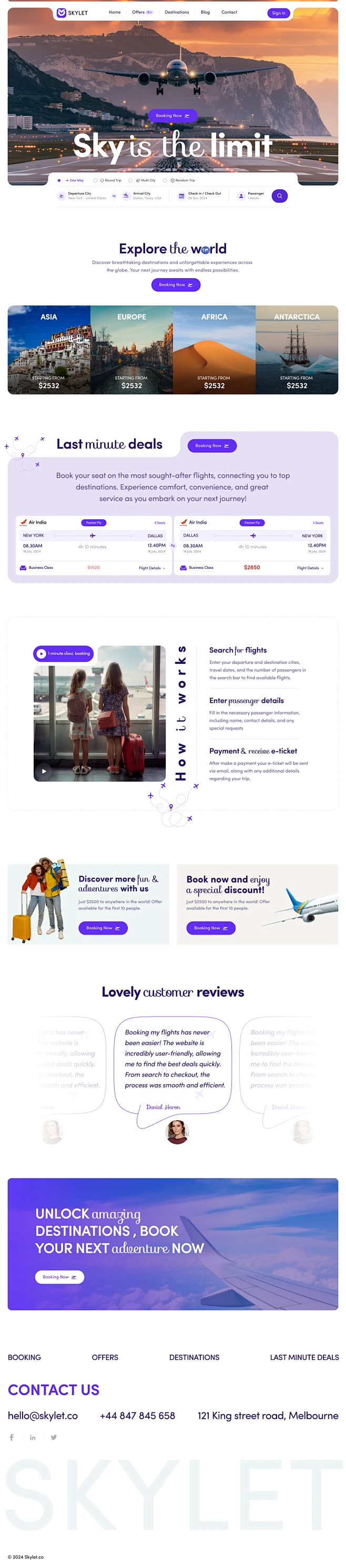 Skylet-Flight Booking website by Rana Roy on Dribbble-花瓣网