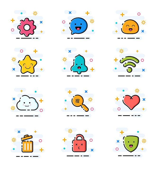 MBE卡通风格，UI图标