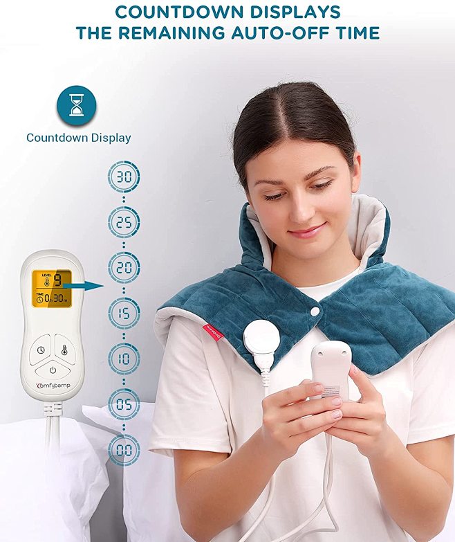 Amazon.com: Weighted Heating Pad for Neck and Shoulders, Comfytemp 2 ...