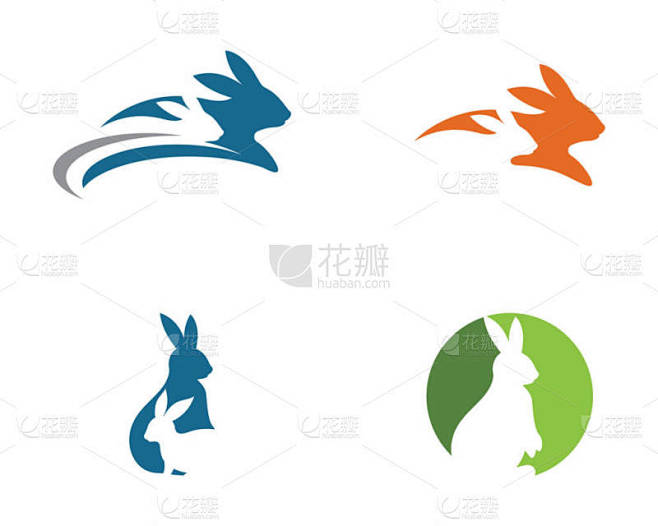 兔子标志模板矢量图标设计