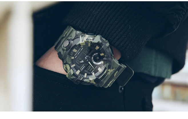 【卡西欧GA-700CM-3A】卡西欧（CASIO）手表 G-SHOCK 立体表盘迷彩风格 男士防水运动手表石英表 GA-700CM-3A礼盒 ...