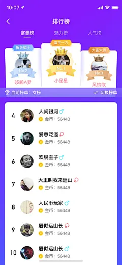 UI设计｜排行榜类界面设计灵感分享_2_MICU-花瓣网