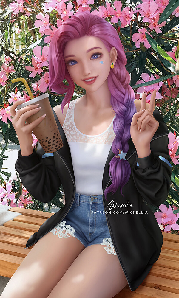 Seraphine - KDA/More, Wickellia Art : Original image, step by step in ...