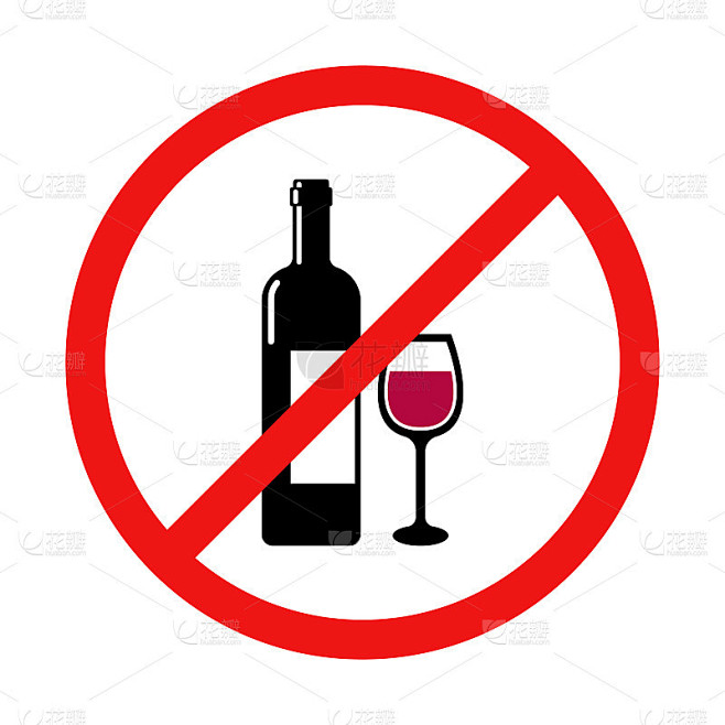 矢量无酒标志插图