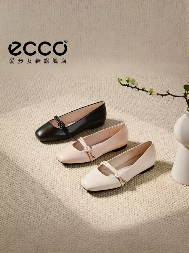 ECCO爱步女鞋平底鞋 2025春季新款芭蕾舞鞋玛丽珍鞋 舞悦234303-tmall.com天猫-花瓣网